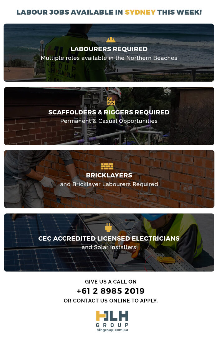 Labour Jobs Sydney | This Week's Hot Vacancies! | HLH Group